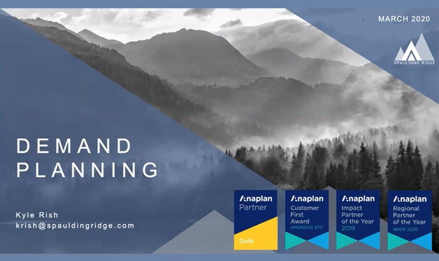 Anaplan Demand Planning Demo Video | Spaulding Ridge