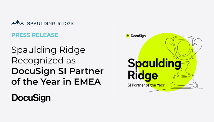 Spaulding Ridge Recognized as DocuSign SI Partner of the Year in EMEA - Spaulding Ridge